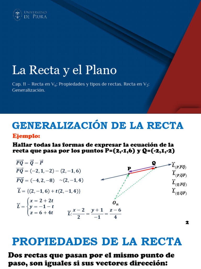 Rectas y Planos P2 | PDF | Línea (geometría) | Vector Euclidiano