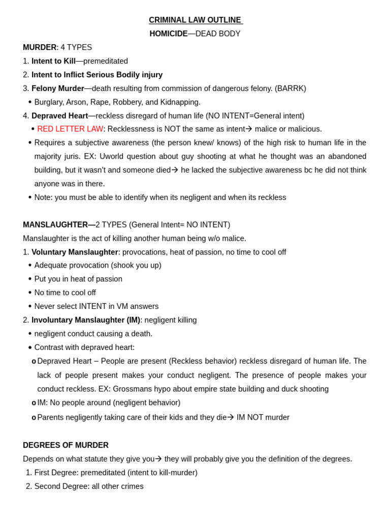 Voluntary Manslaughter Explained | PDF | Search Warrant | Manslaughter