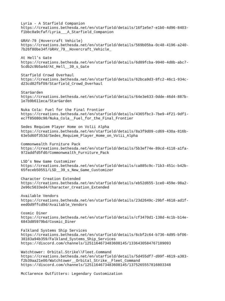 Starfield Creations | PDF