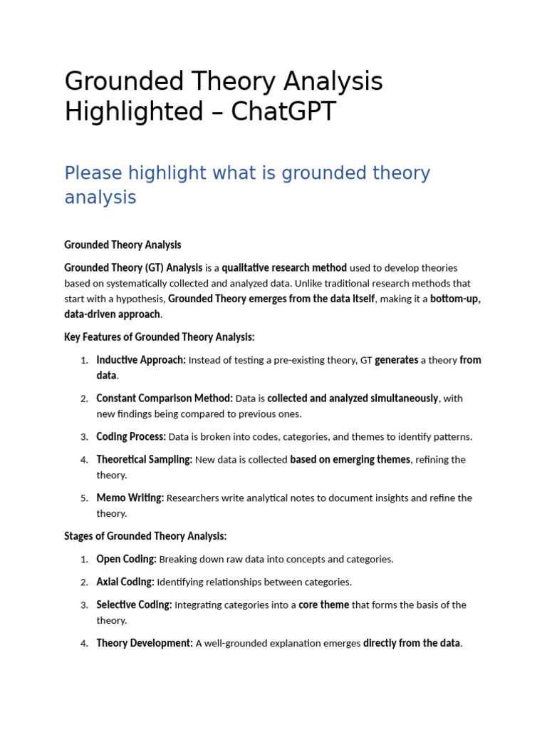 Grounded Theory Analysis Highlighted - ChatGPT | PDF
