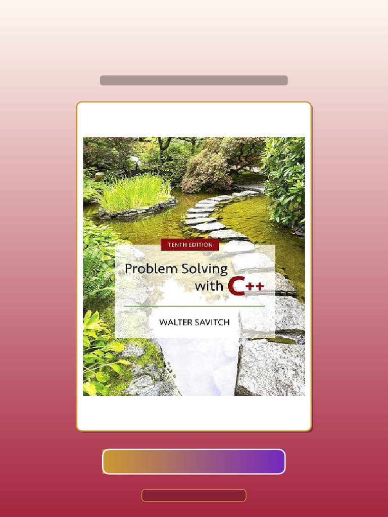 Problem Solving With C 10th Edition Savitch PDF Download | PDF ...