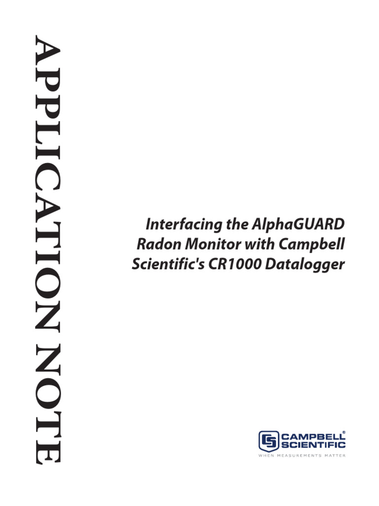 AlphaGUARD Radon Monitor & CR1000 Setup | PDF | Sensor