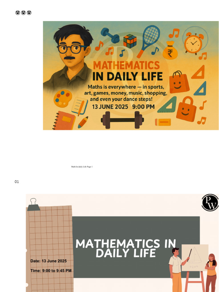 Math in Daily Life | PDF