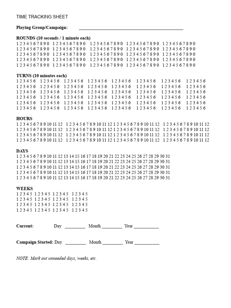 Time Tracking Sheet | PDF