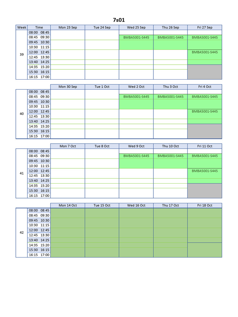MBA Schedule Fall 2024 | PDF