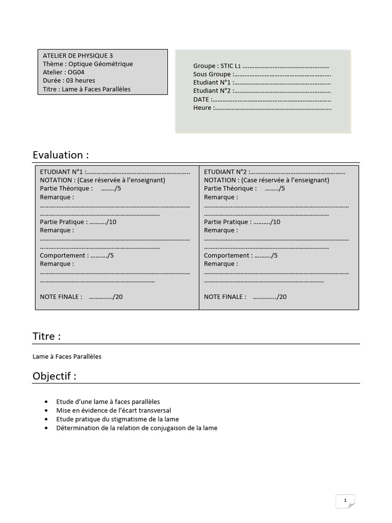 Atelier Physique 2-TP4 (1) | PDF