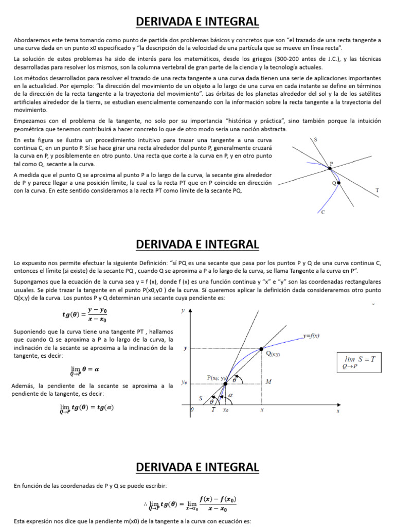 6-Derivadas e Intergral | PDF | Derivado | Tangente