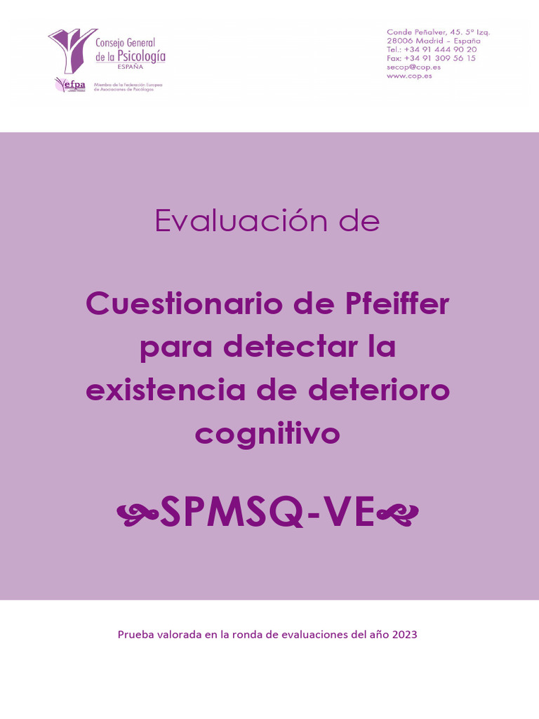 SPMSQ Informe Final | PDF | Validez (Estadísticas) | Sicología