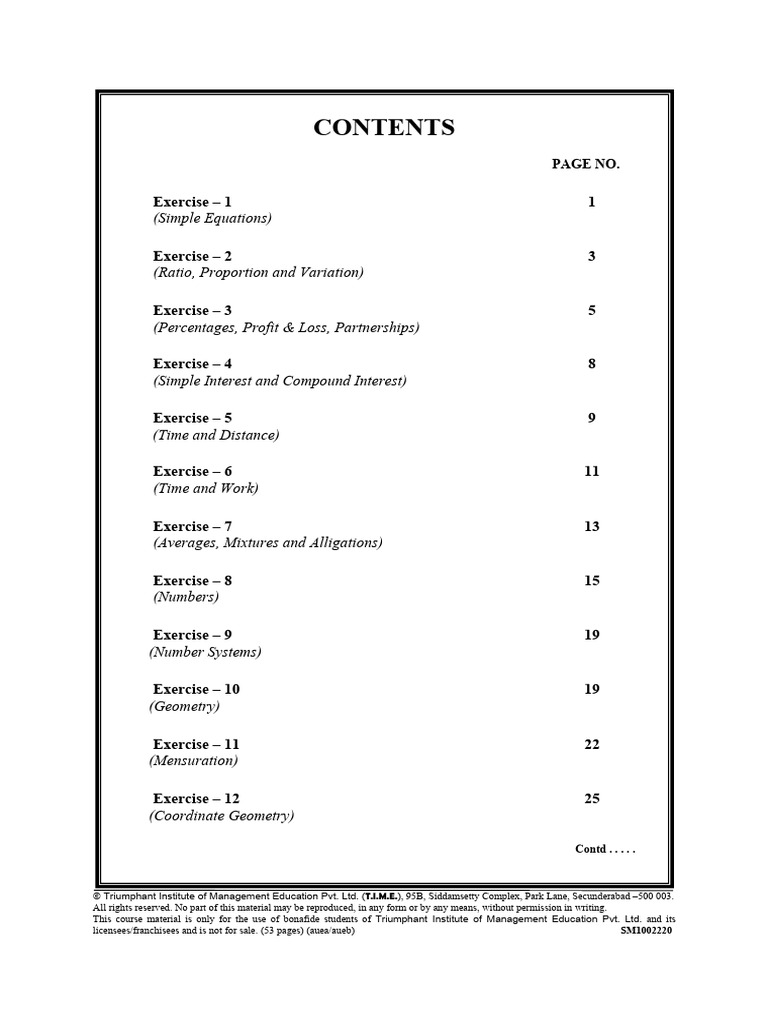 SM1002220 - Contents Page | PDF | Mathematical Objects | Mathematical Analysis