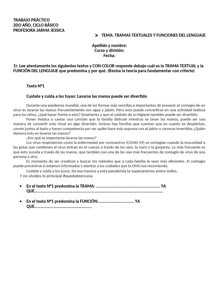 Tramas Textuales y Funciones Del Lenguaje 2do | PDF | Influenza | Martillo