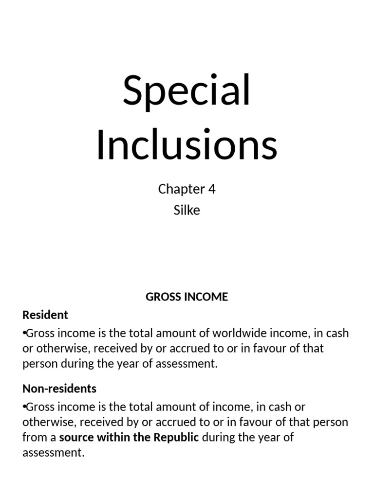 Special Inclusions | PDF | Lease | Gross Income