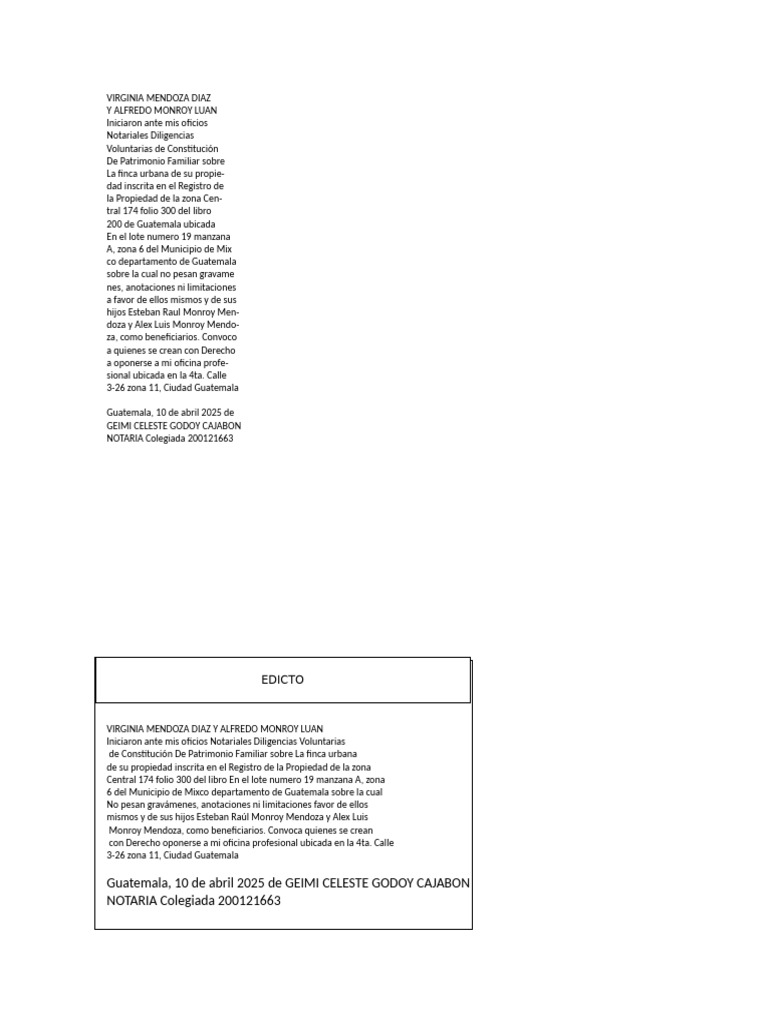 edicto PATRIMONIO | PDF