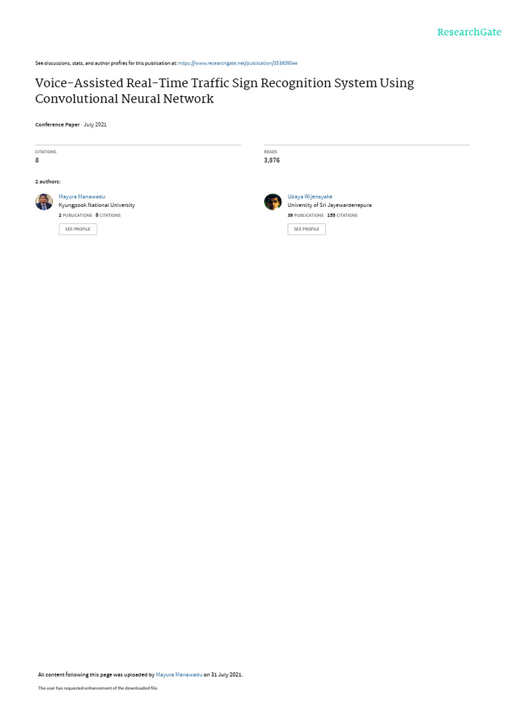 Voice Assisted Real Time Traffic Sign Recognition System Using Convolutional Neural Network