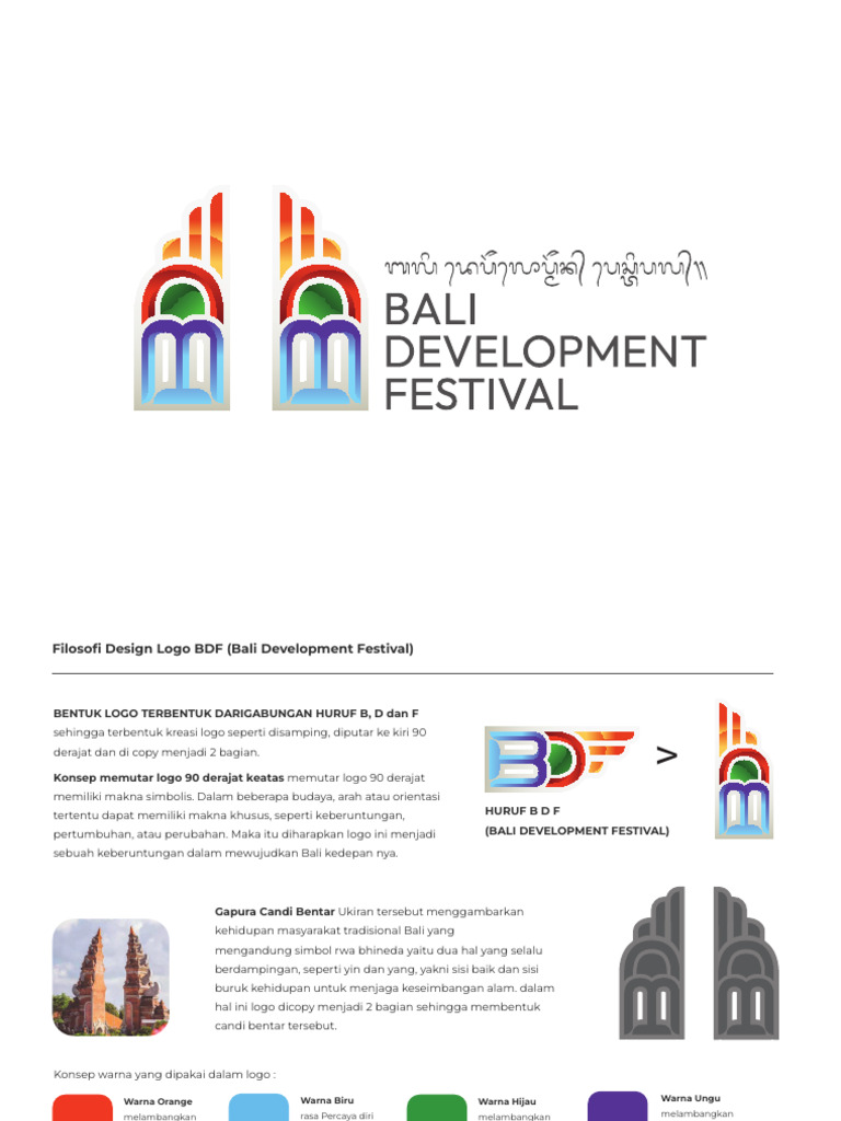 Logo BDF Bali Development Festival (Penjelasan Logo) | PDF