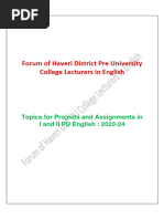 Class XII English Project Topics Complete | PDF | Essays
