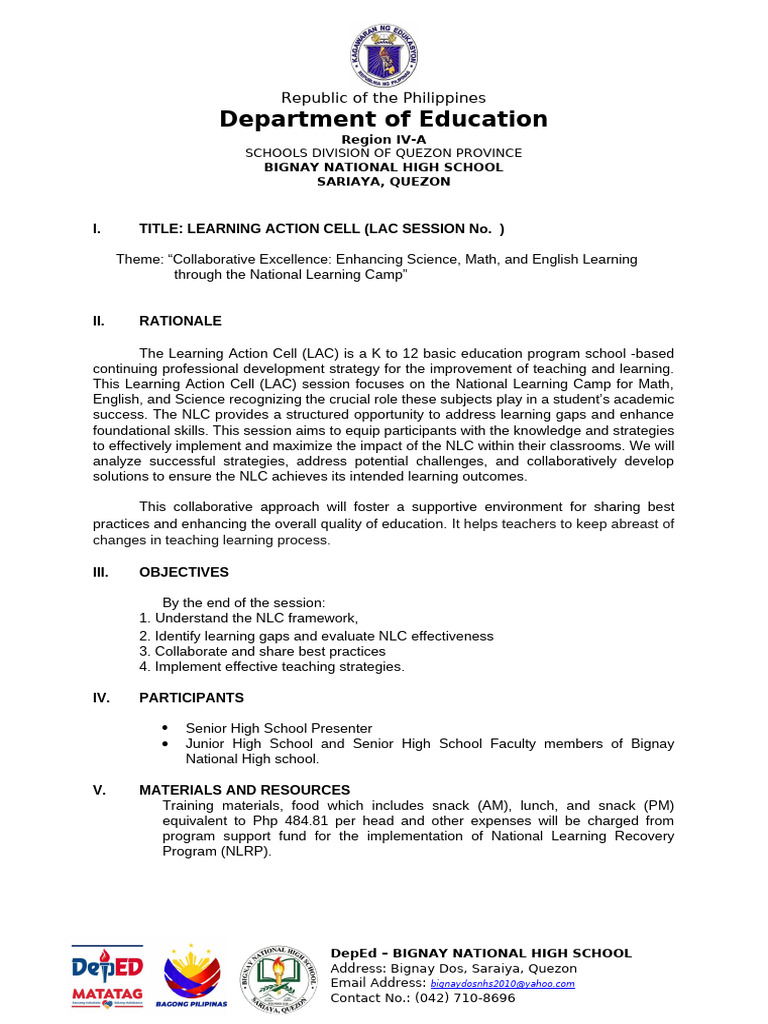 LAC-matrix-Session-Dec. 13, 2024 - JE | PDF | Learning | Cognition