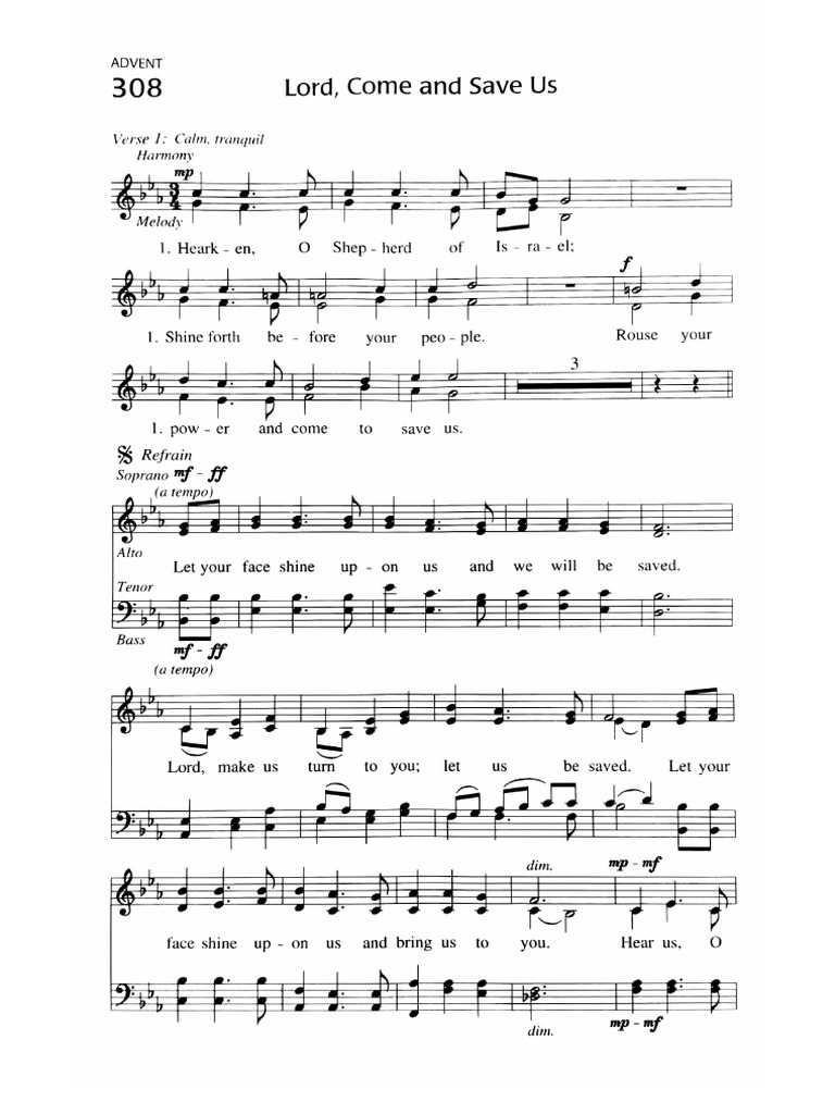308 Lord, Come and Save Us | PDF
