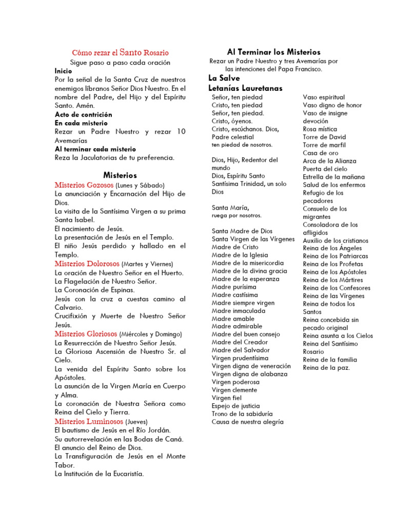 Cómo rezar el Santo Rosario paso a paso | PDF | María, madre de Jesús ...