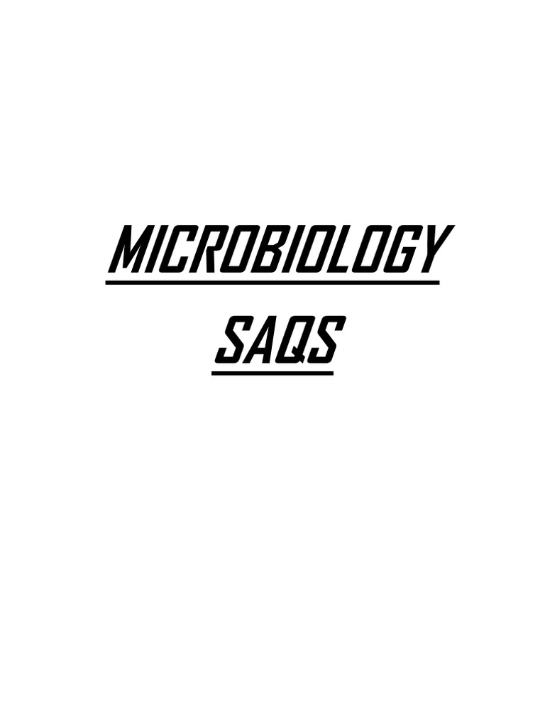 Microbiology Saqs | PDF