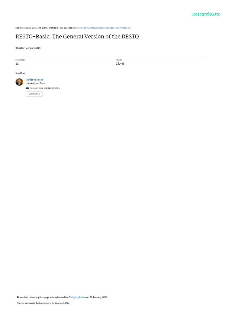 Restq Basic | PDF | Stress (Biology) | Occupational Burnout