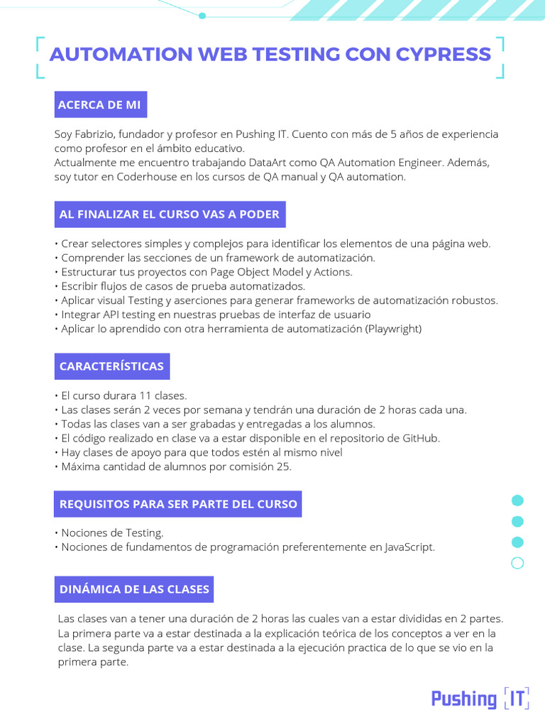Curso Cypress | PDF | Pruebas de software | Tecnologías de la información