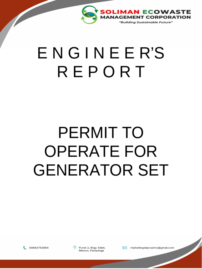 Eng. Report GenSet (Punta Clark Hotel) | PDF | Air Pollution | Engines