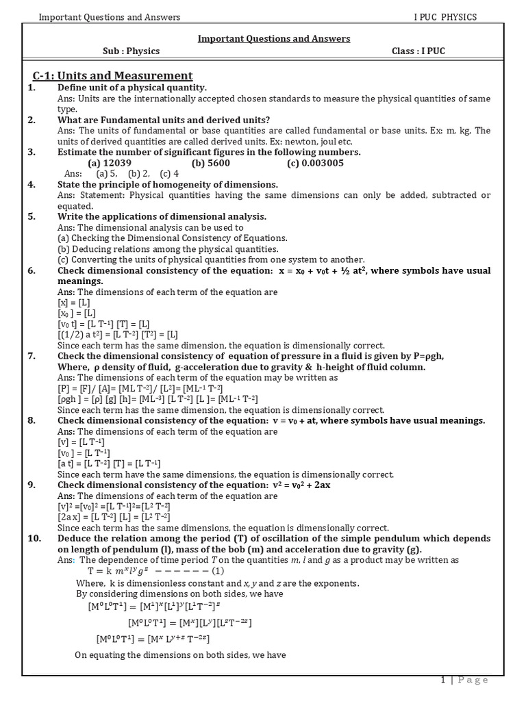 Impt. Qs and Ans For Mid-Term 2024-25 | PDF | Rotation Around A Fixed ...