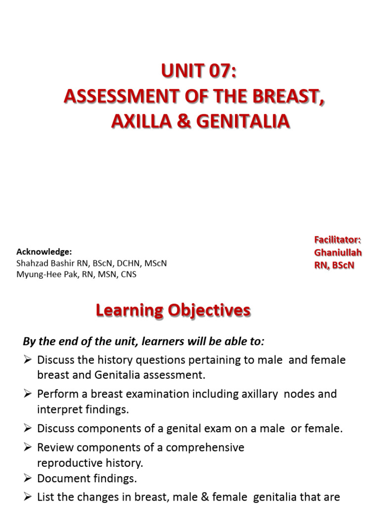 Unit 07 Assessment of The Breast and Axilla | PDF | Breast | Secondary ...