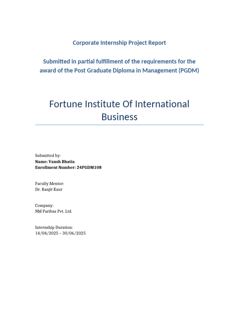 Vansh Bhatia CIP Report | PDF | Brand | Customer Relationship Management