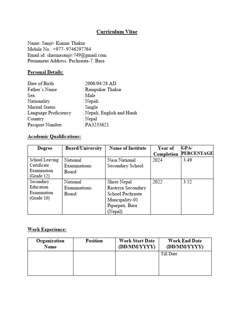 CV - Raj Kumar Thakur | PDF