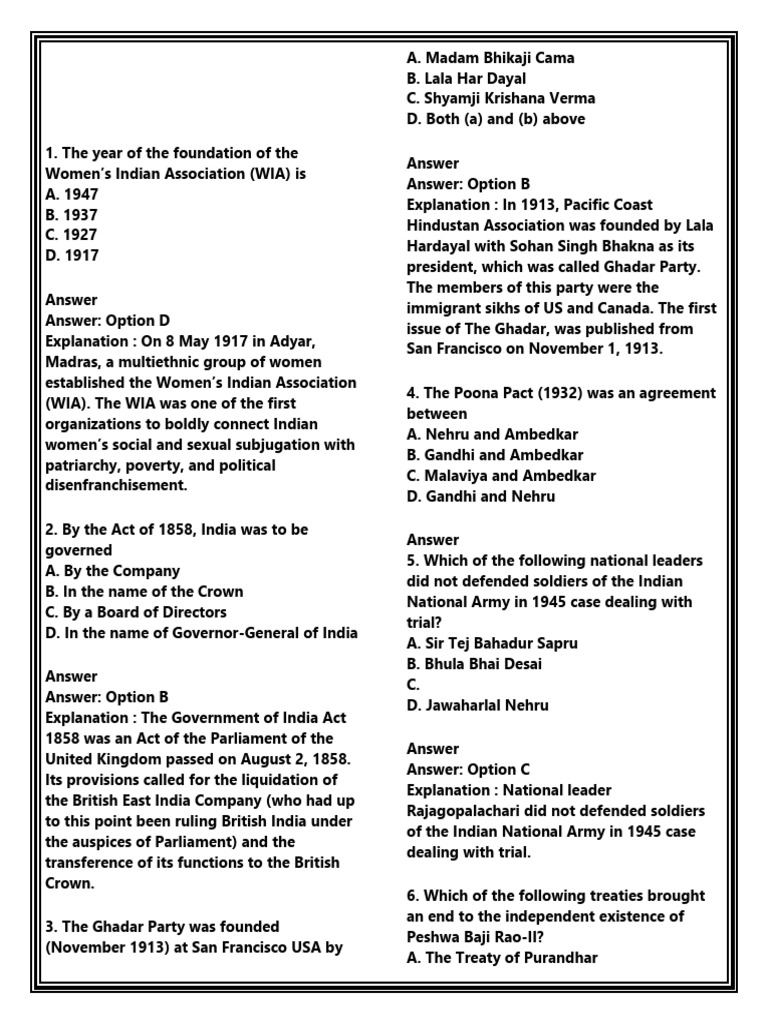 Key Events in Modern Indian History | PDF | British Raj | Indian ...