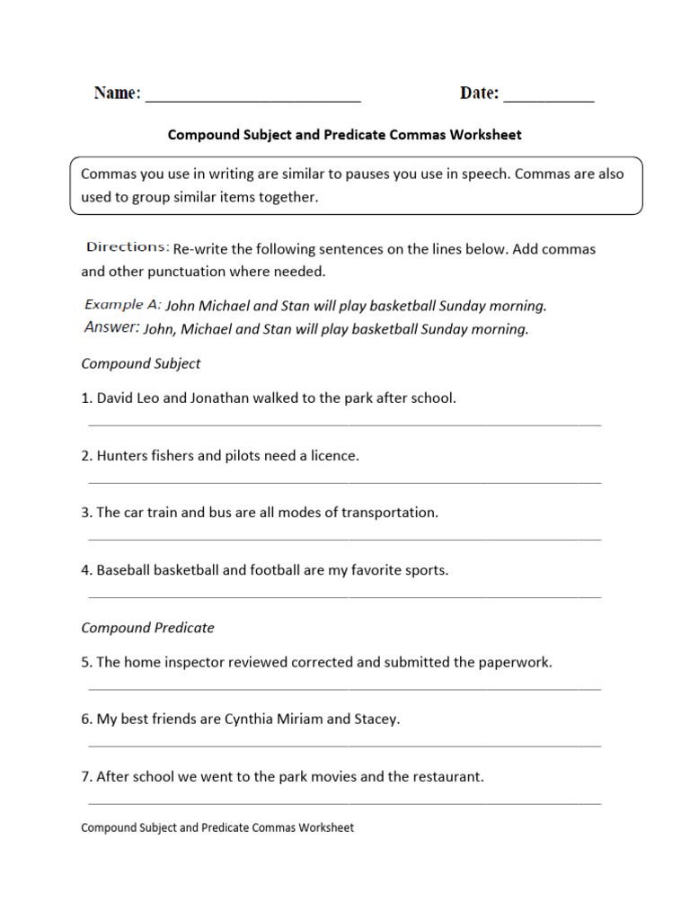 Compound Subject Predicate 2 | PDF