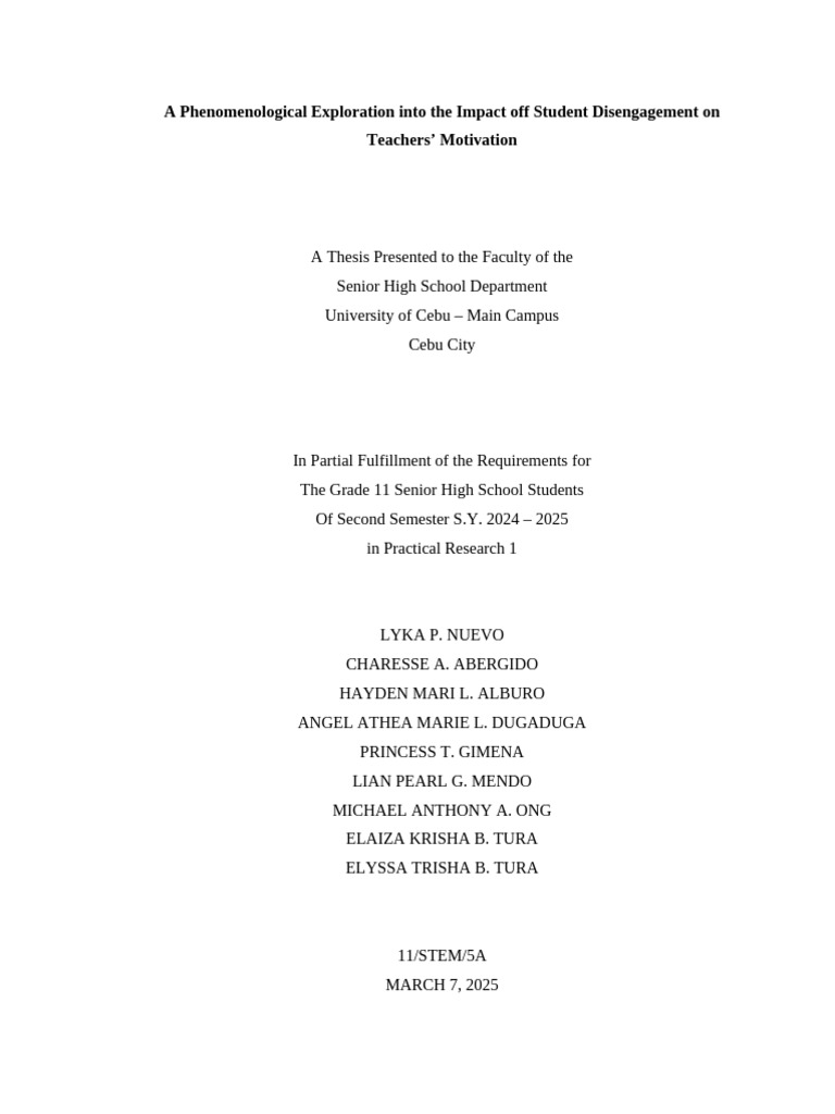 RESEARCH 1 IMRAD A Phenomenological Exploration Into The Impact of ...