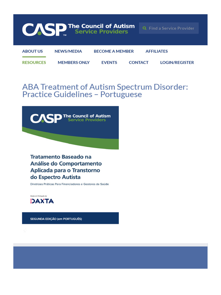 ABA Treatment of Autism Spectrum Disorder - Practice Guidelines ...