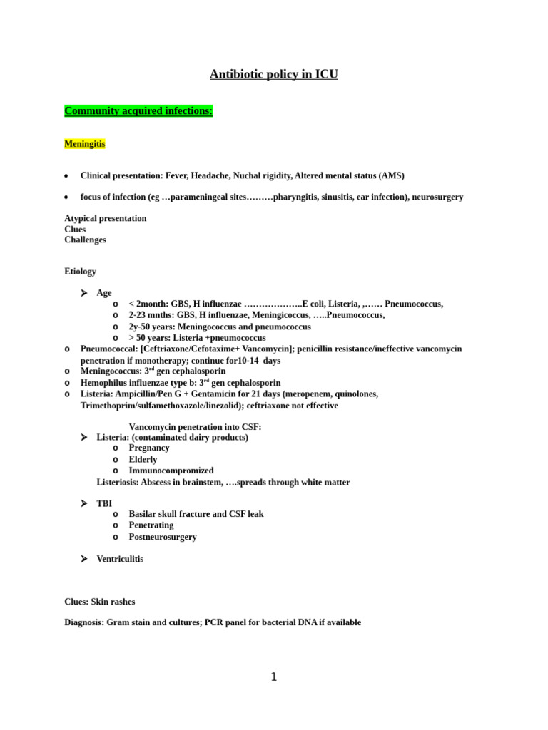 ICU Infections and Antibiotic Policy | PDF | Urinary Tract Infection ...