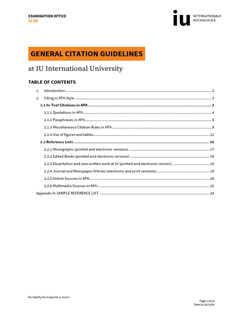 APA Citation Guidelines for IU Students | PDF | Apa Style | Citation