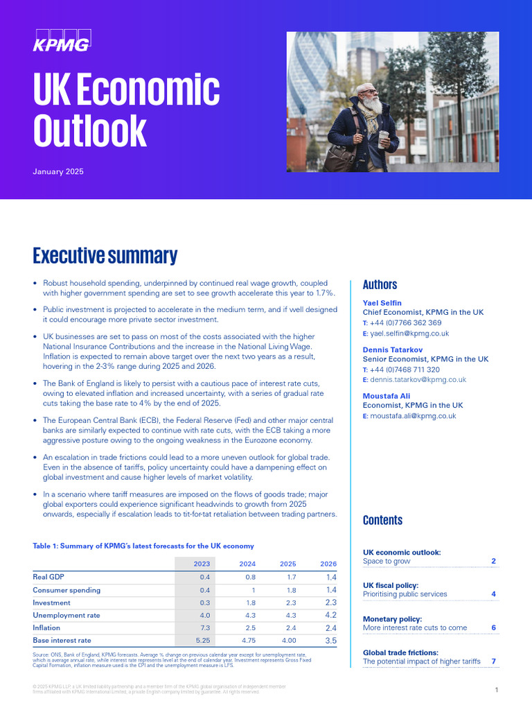 UK Economic Outlook 2025: Growth Forecast | PDF | Inflation | Interest ...