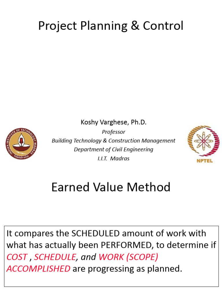 Week8 - Lesson 2. Basic Earned Value Definitions - Terminology, Summary | PDF | Analysis
