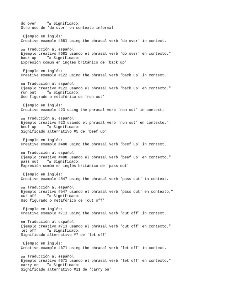 Phrasal Verbs Anki 1000 | PDF | Tipología Lingüística | Unidades Semánticas