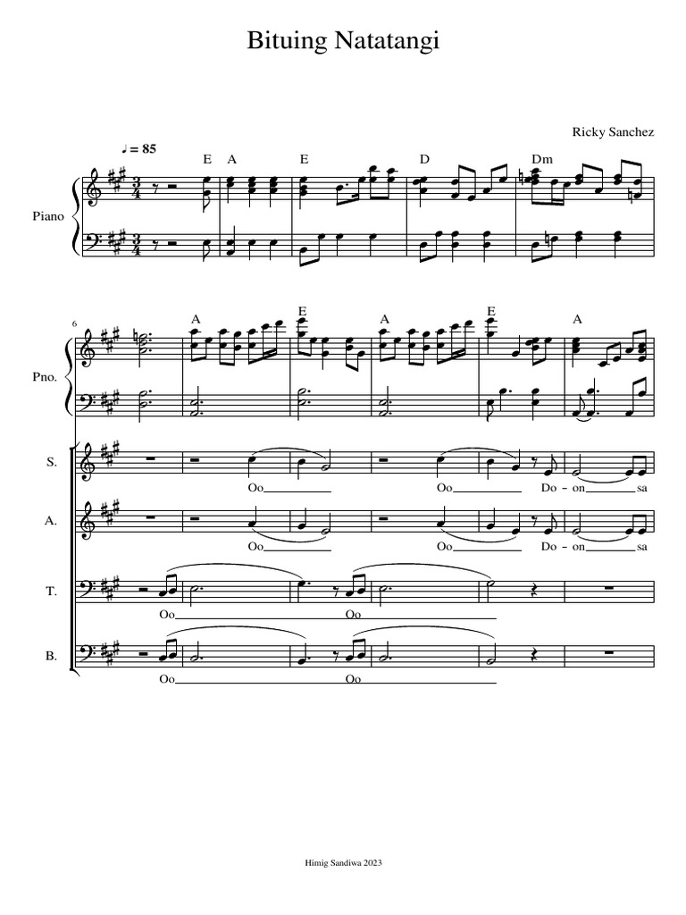 Bituing Natatangi - SATB and Piano | PDF