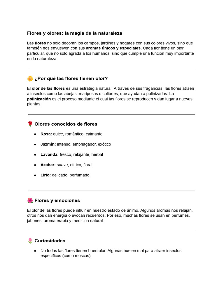 Flores y Olor | PDF