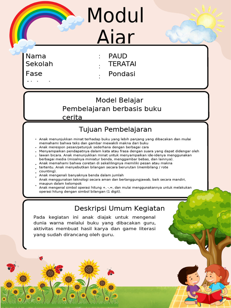 Modul Ajar PAUD Dunia Warna | PDF