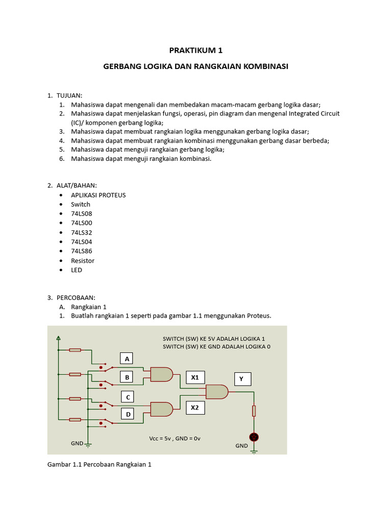 Rangkaian Kombinasi Gerbang Logika | PDF