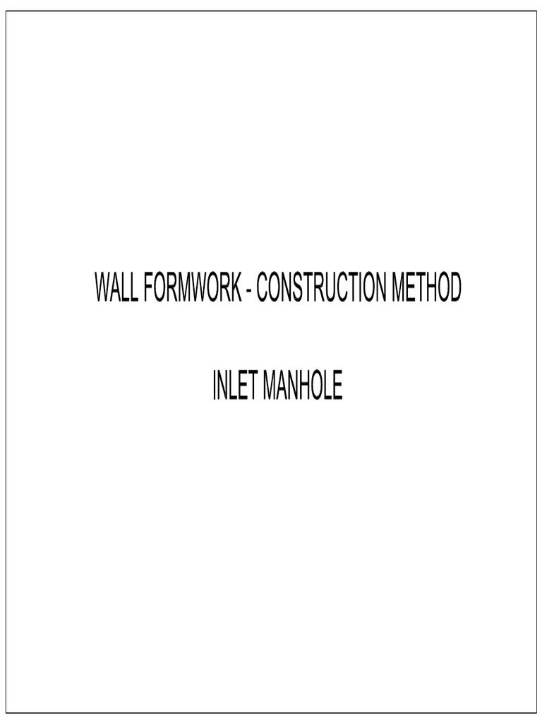 Metode Wall Formwork - Inlet Manhole (1 Des 2024) | PDF