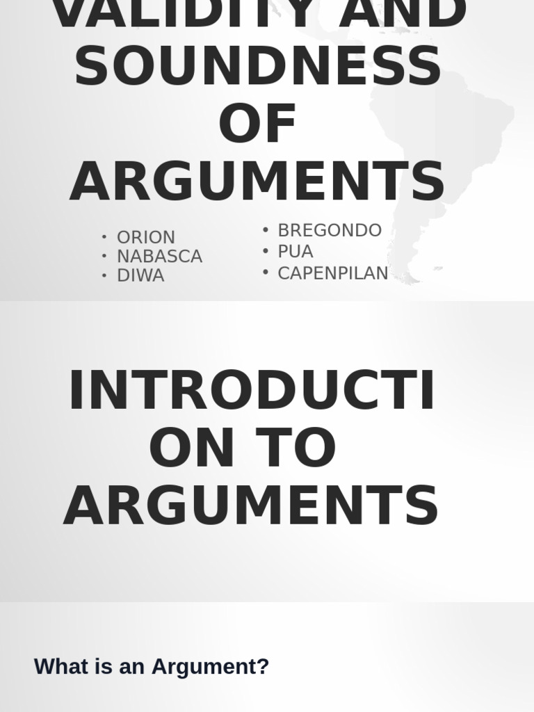 Validity and Soundness of Arguments | PDF | Argument | Inductive Reasoning