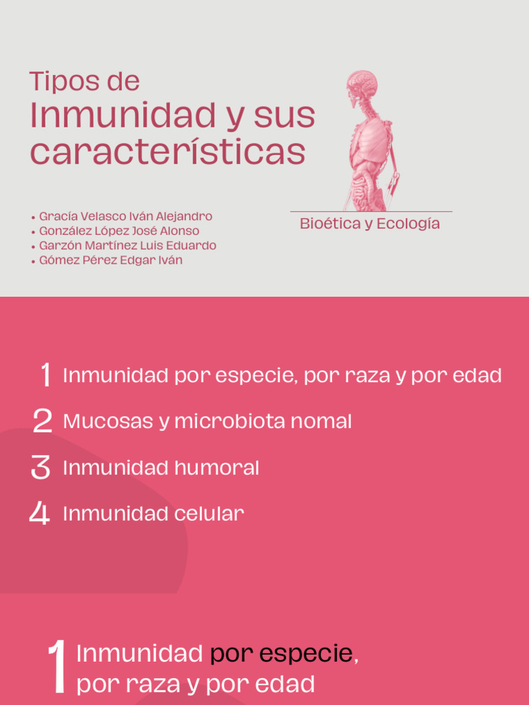 Tipos de Inmunidad y Sus Características | PDF | Sistema inmune | Linfocitos