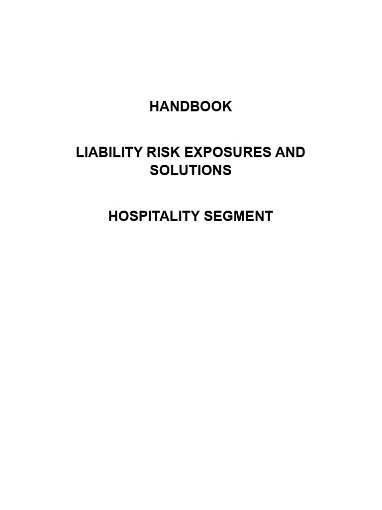 Hospitality Handbook | PDF | Insurance | Liability Insurance
