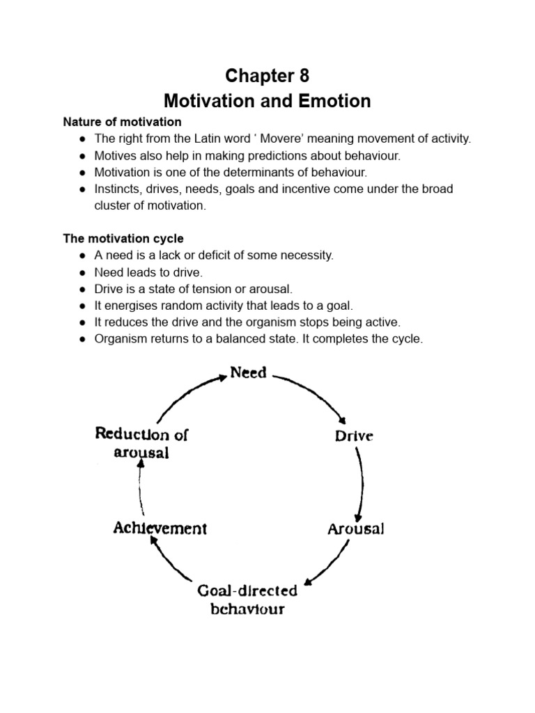 Chapter 8 Motivation & Emotion | PDF | Emotions | Motivational