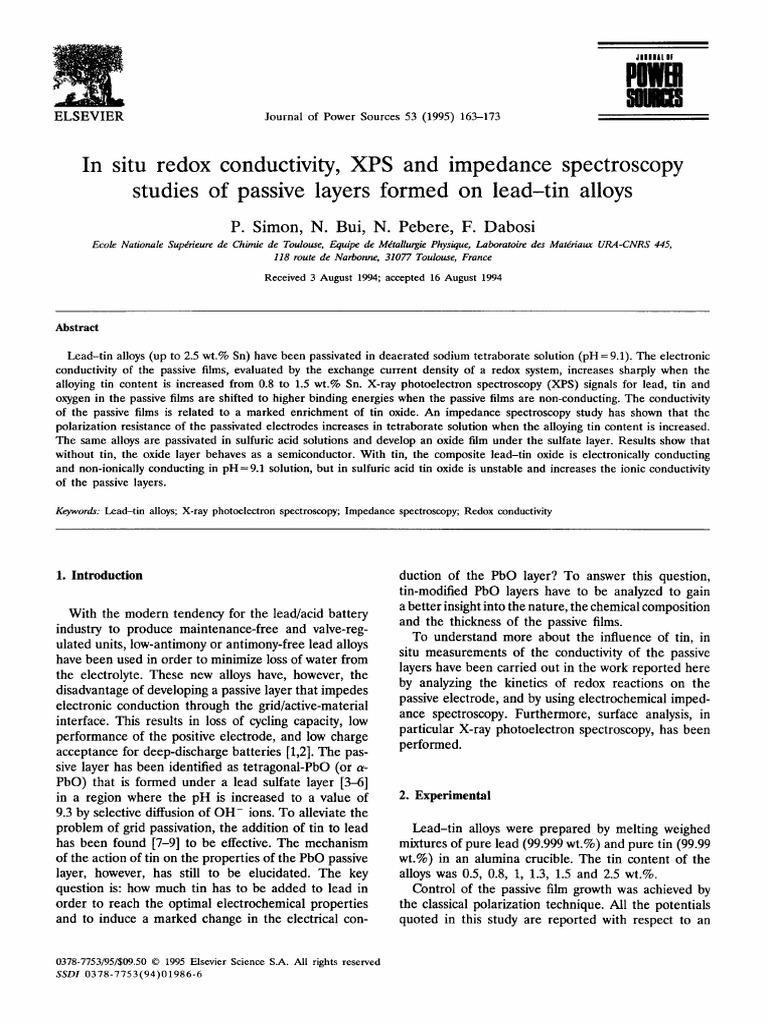 1995, JoPS - in Situ Redox Conductivity, XPS and Impedance Spectroscopy Studies of Passive ...