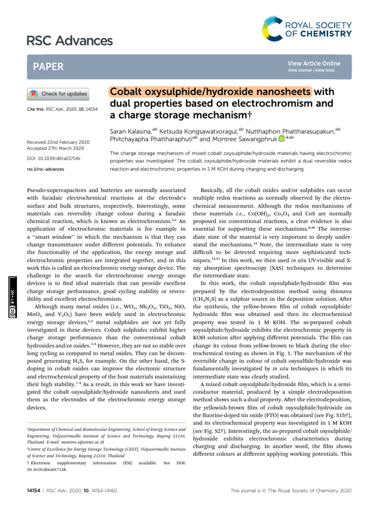 (Co XPS Spec.) 2020, RSC ADV - Cobalt Oxysulphidehydroxide Nanosheets ...